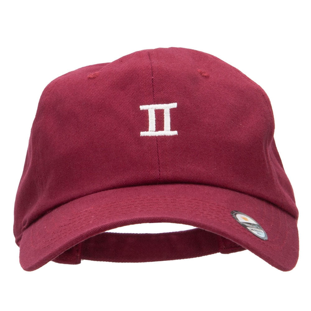 Gemini Zodiac Sign Embroidered Unstructured Cap - Wine OSFM - Walmart.com