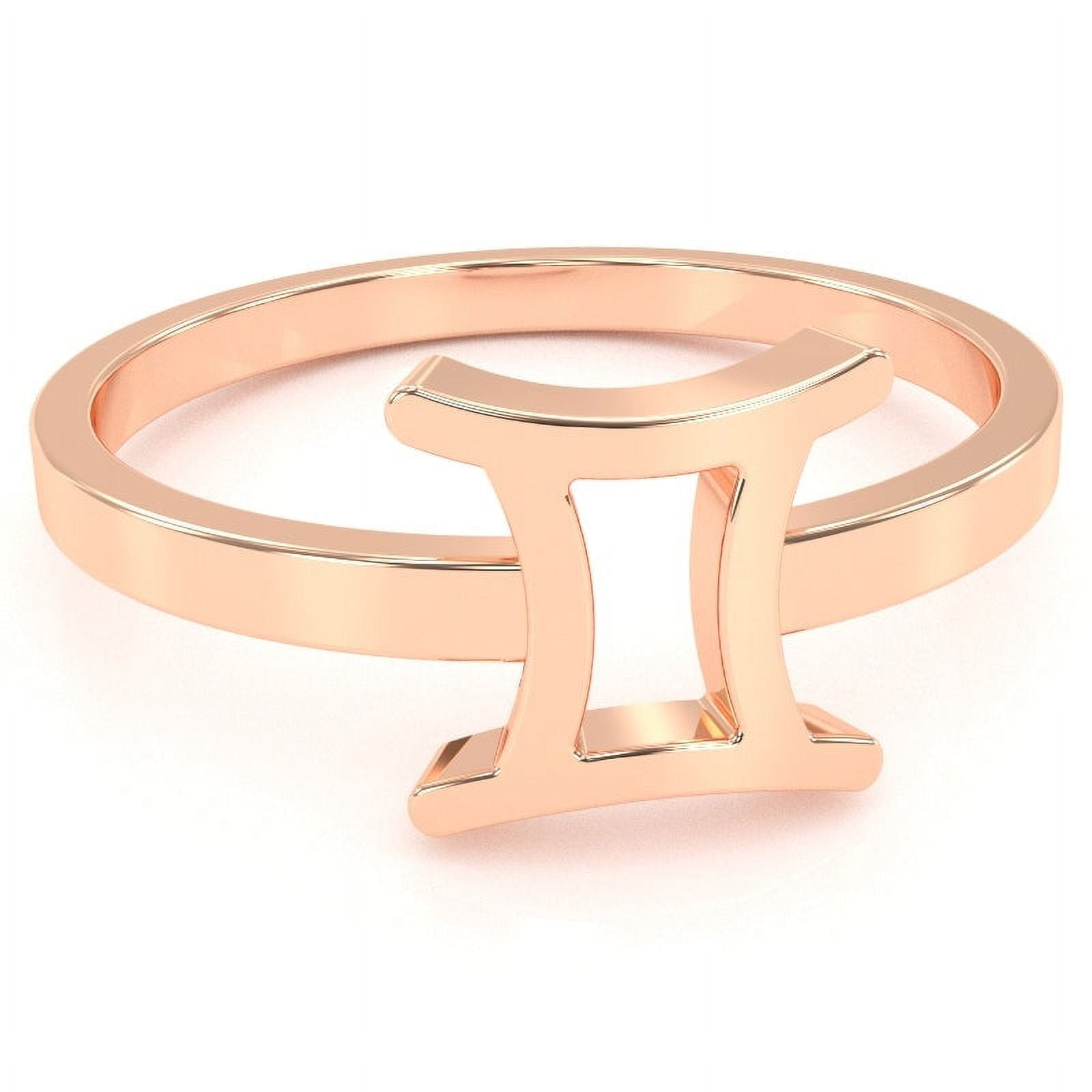 Gemini Zodiac Sign Ring In Solid 14k Rose Gold - Walmart.com