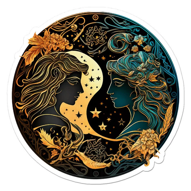 Gemini Zodiac Sign Sticker Indoor Outdoor Phone Decal Water Bottle ...