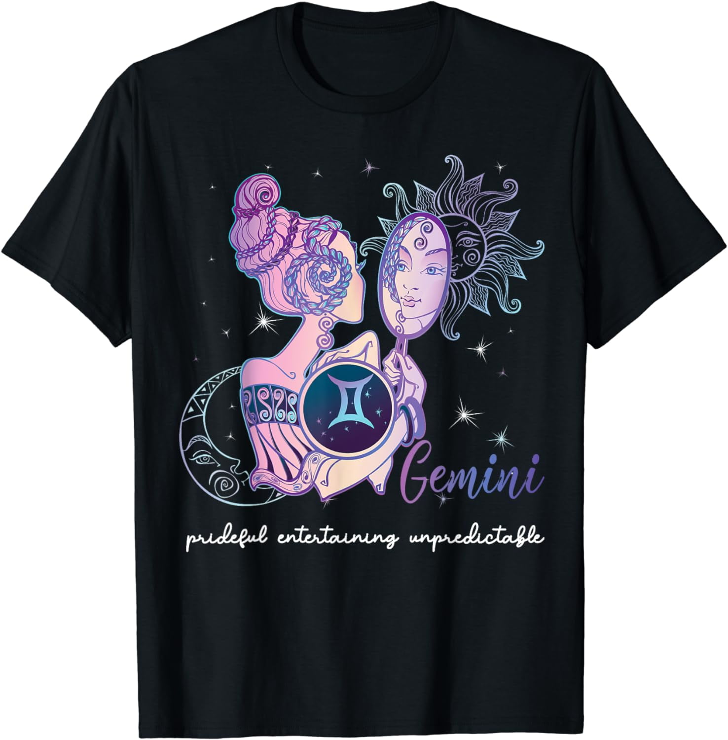 Gemini Zodiac Sign Woman Gemini Horoscope Astrology T-Shirt - Walmart.com