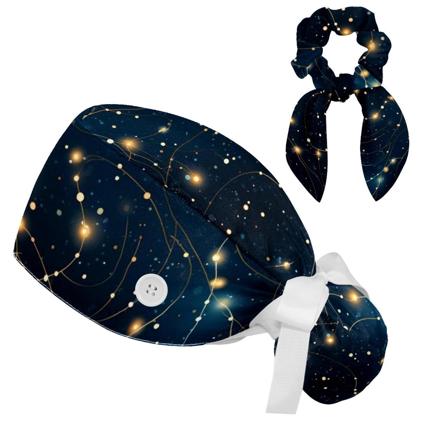 Gemini Zodiac Signs Working Cap with Bow Hair Matching Scrunchy ...