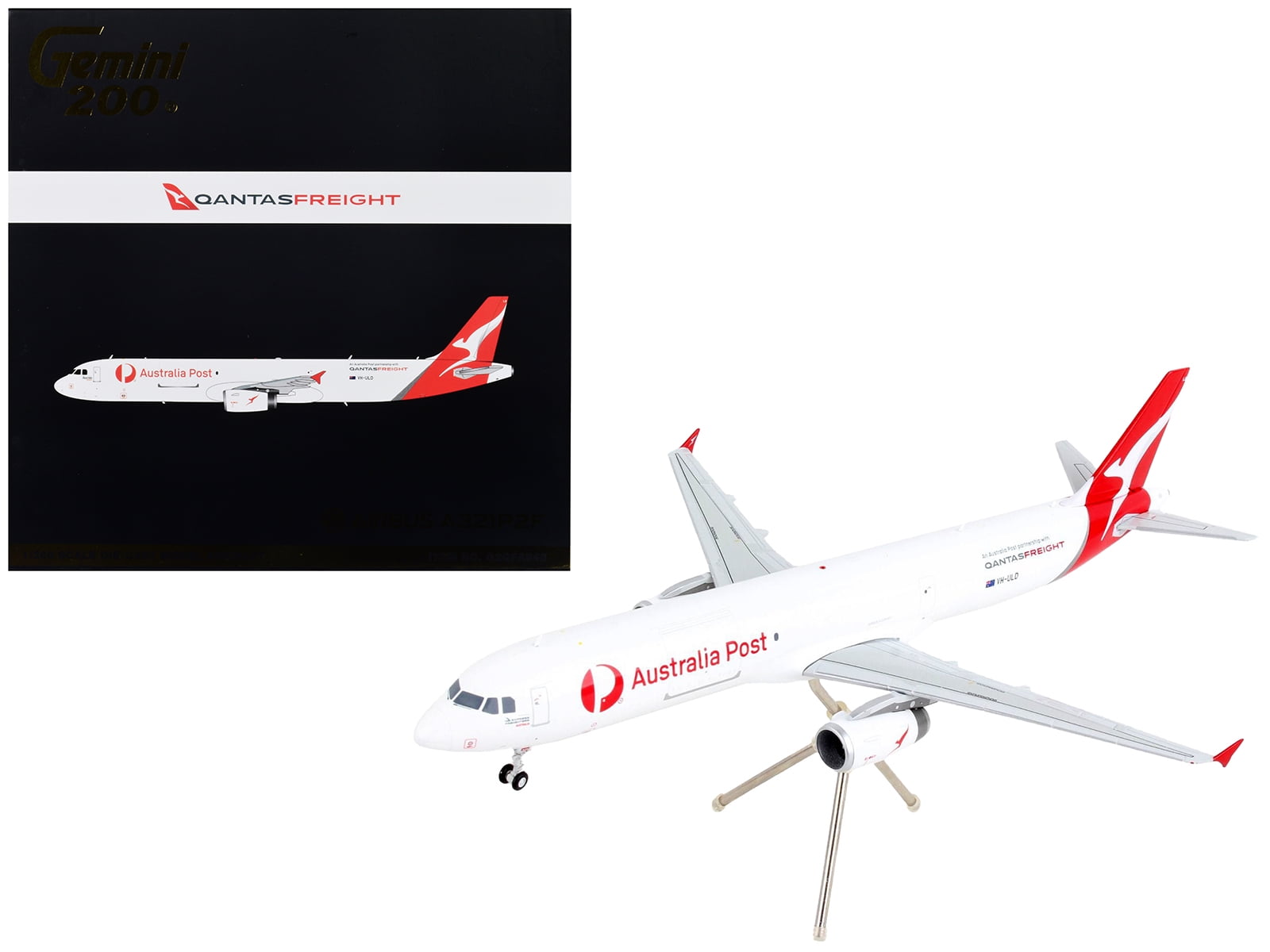 Airbus A321P2F Commercial Aircraft White with Red Tail "Gemini 200 ...