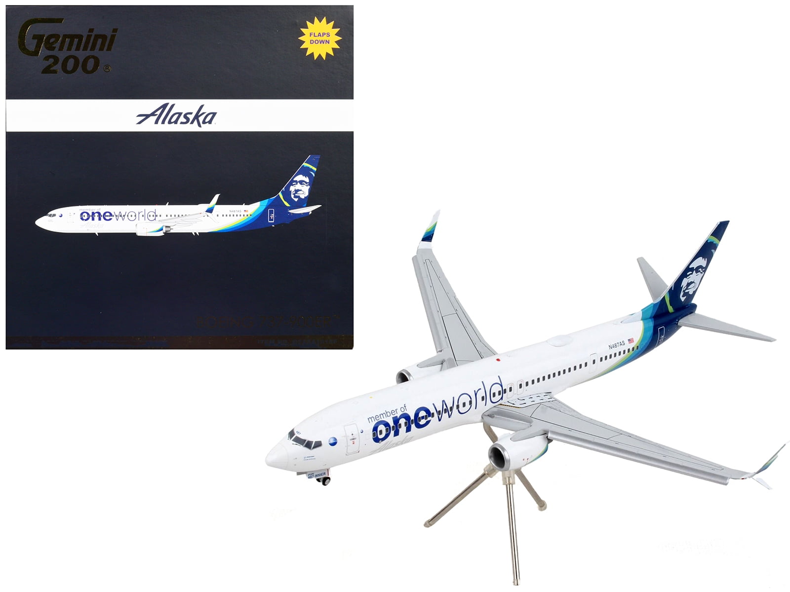 Gemini Jets Diecast Model Plane, Alaska Airlines Boeing 737-900ER, 1: ...