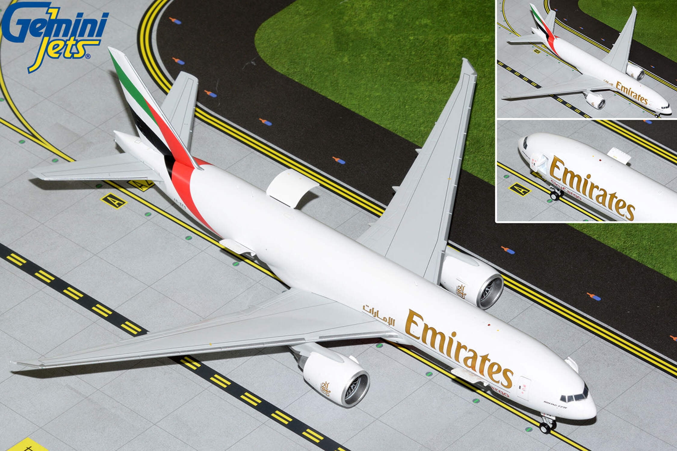 Boeing 777F Commercial Aircraft White with Striped Tail "Gemini 200 ...