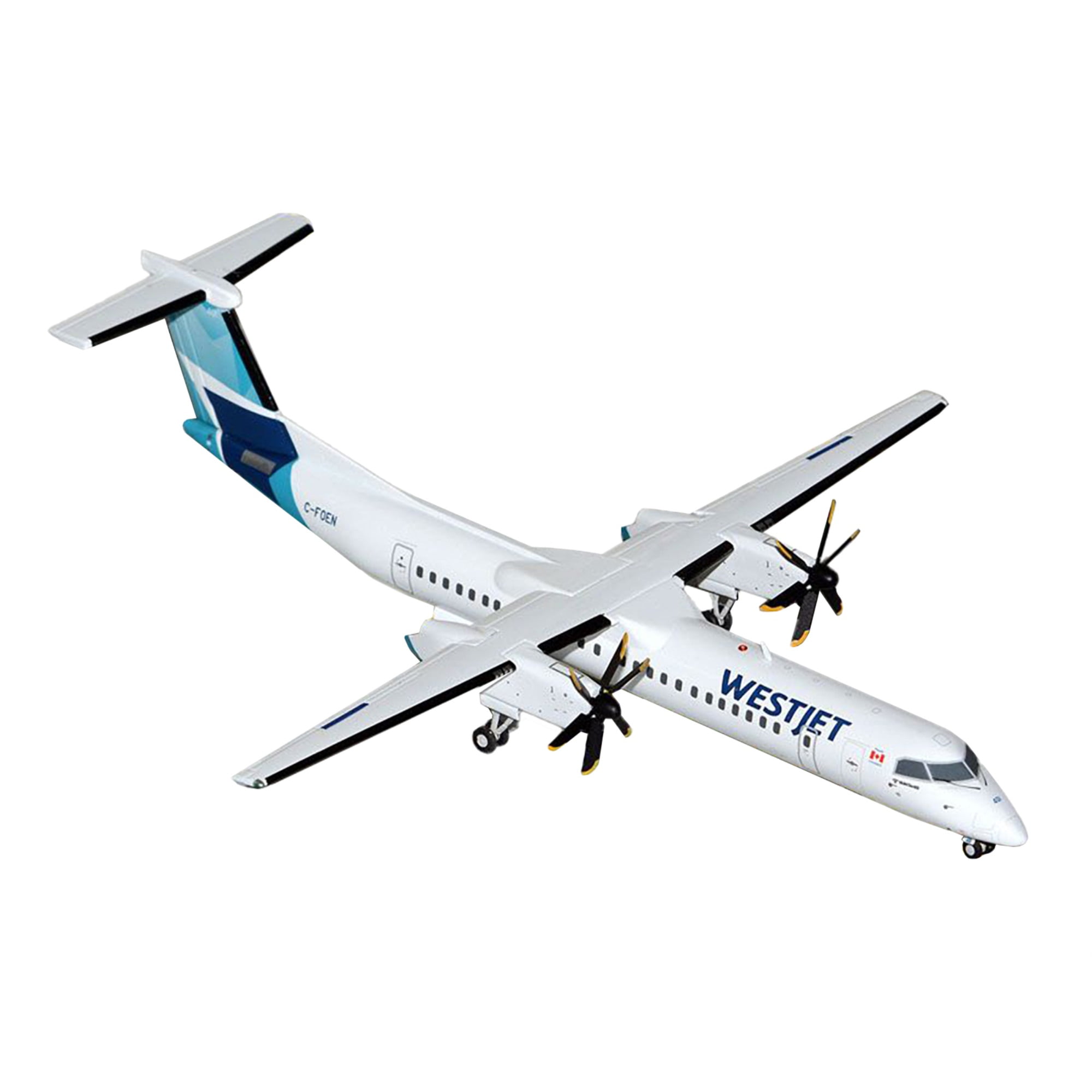 ombardier Q400 Commercial Aircraft "WestJet Airlines" (C-FOEN) White w ...