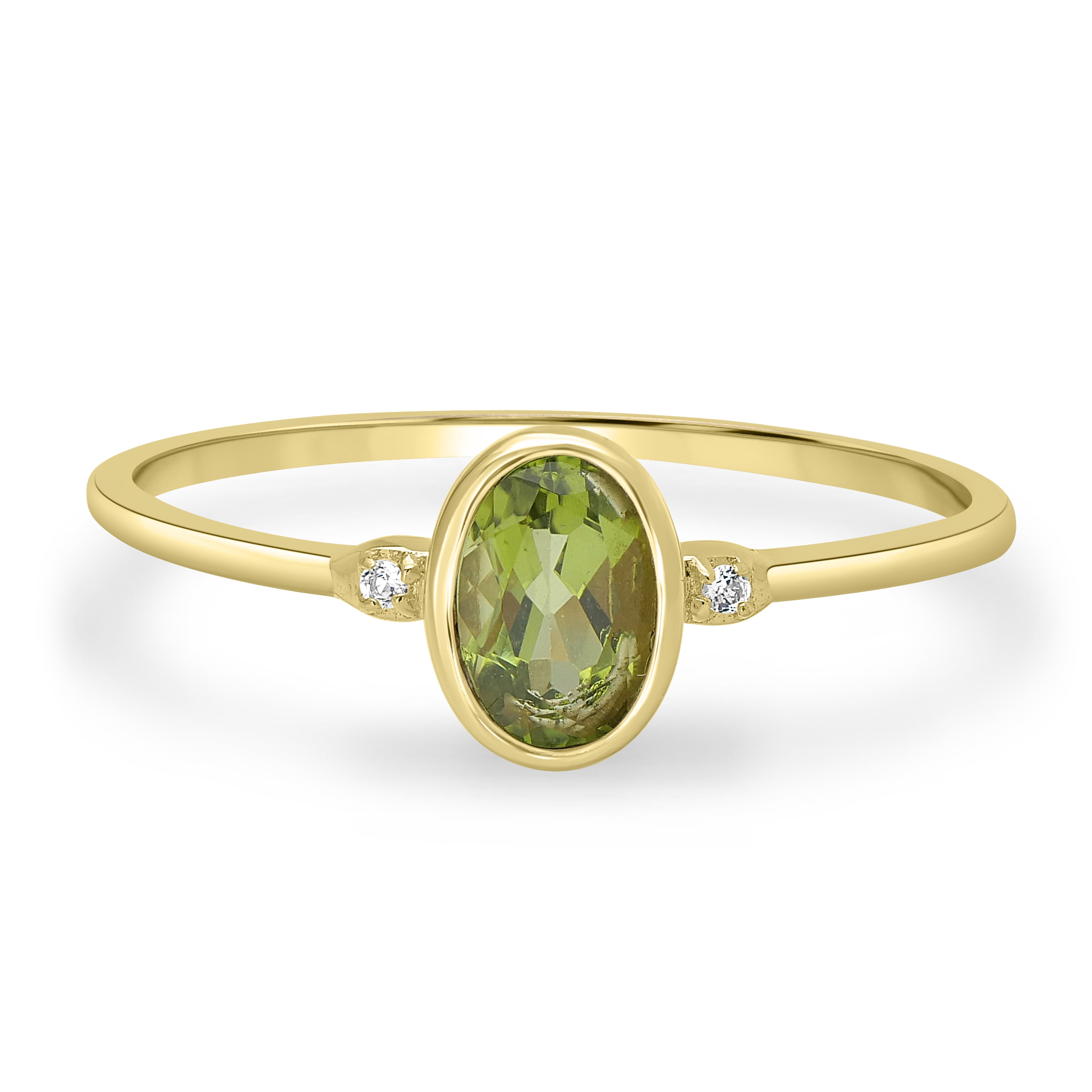 Gemistry 0.47 Ct Peridot & White Topaz Midi Ring in Sterling Silver ...
