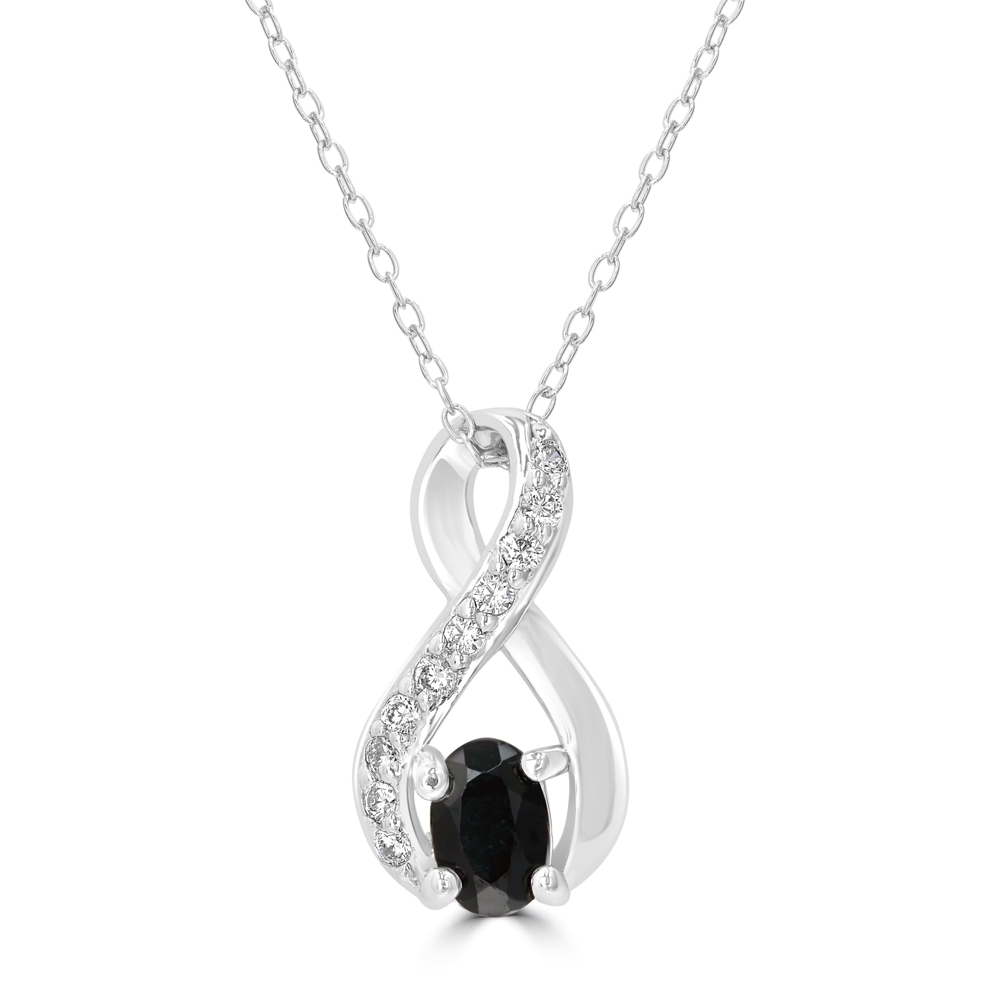 Gemistry 925 Sterling Silver Black Onyx Infinity Pendant Necklace For ...