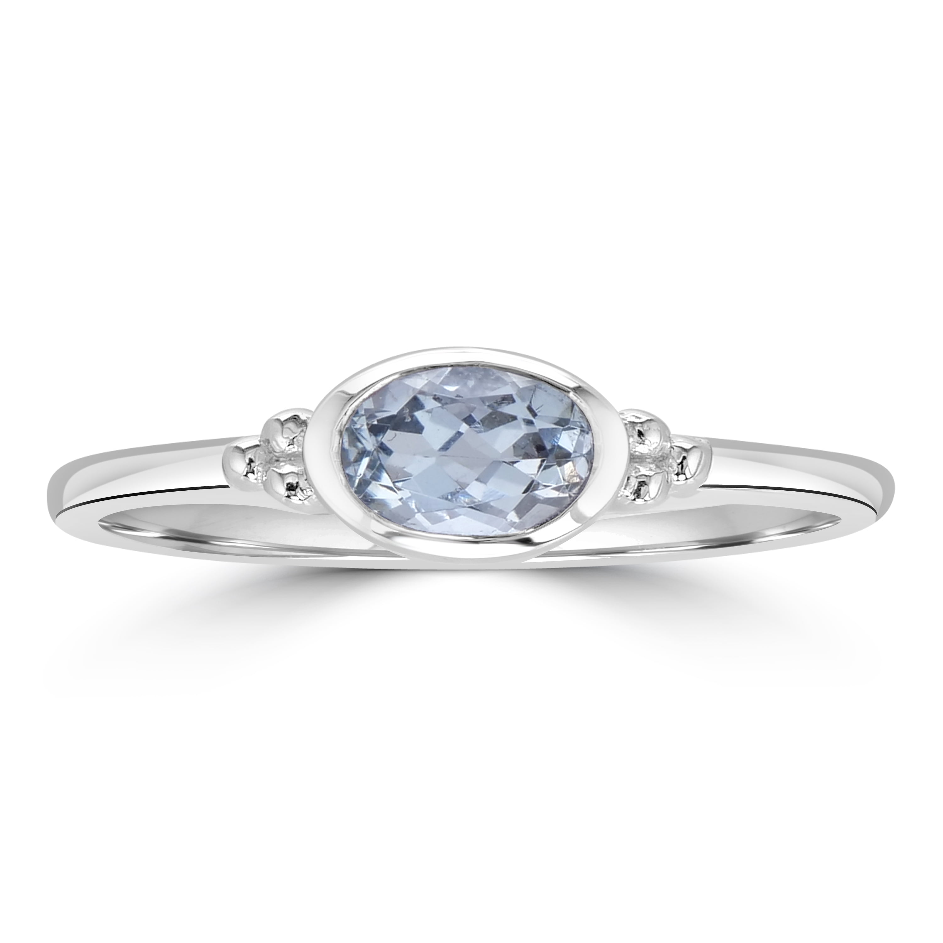Gemistry East-West Sterling Silver Blue Topaz Gemstone Stackable ...