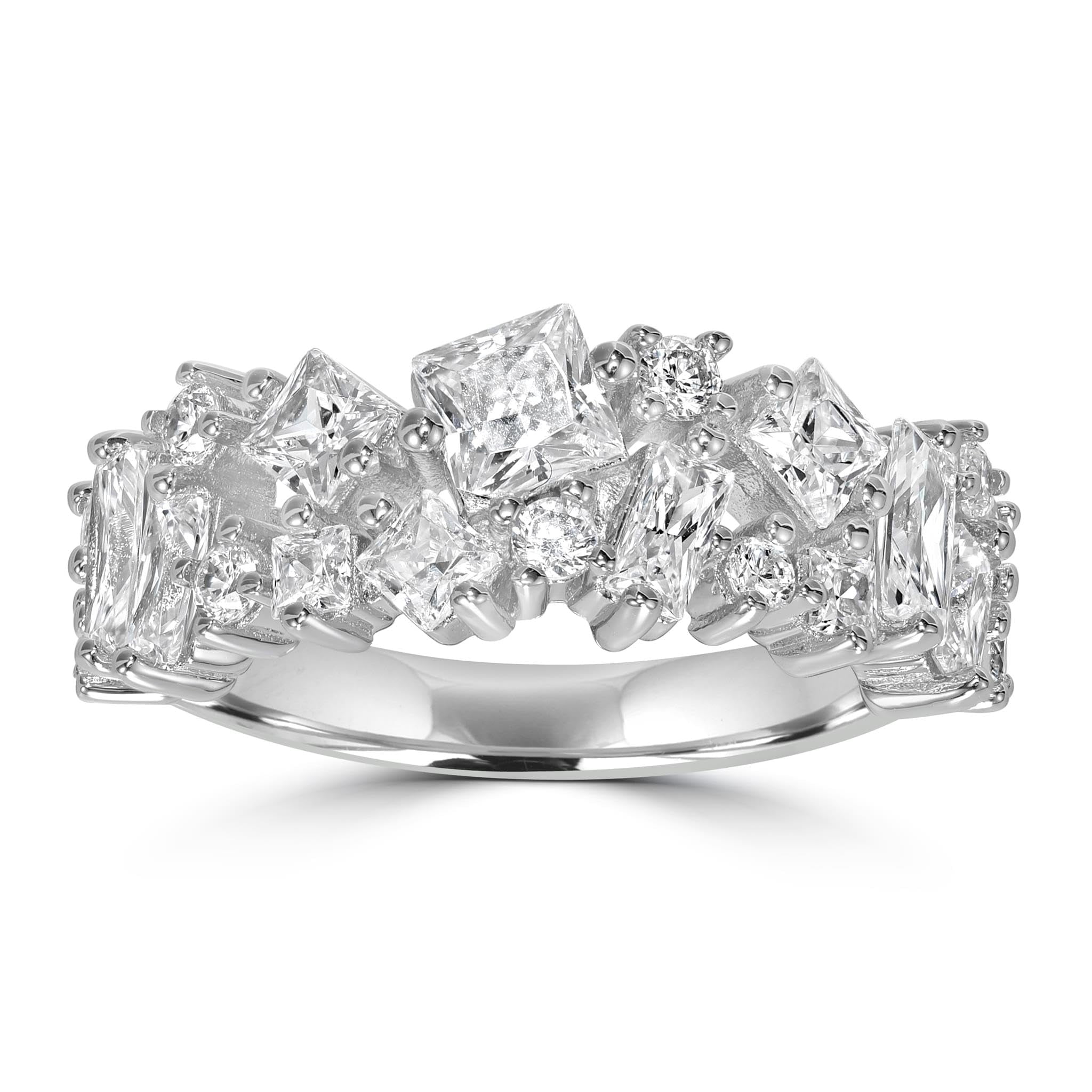 Gemistry Kathy Levine Sterling Silver Cubic Zirconia Multi- Shape Ring ...