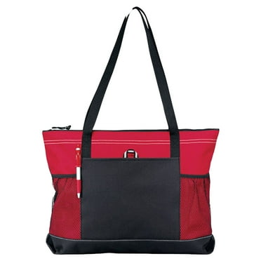 Gemline Select Zippered Tote Bag - Red - Walmart.com