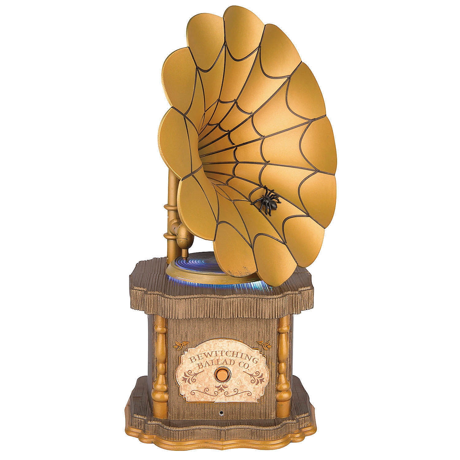 Gemmy 11 in Animated Spinning Gramophone Tabletop Prop - Gold - Walmart.com
