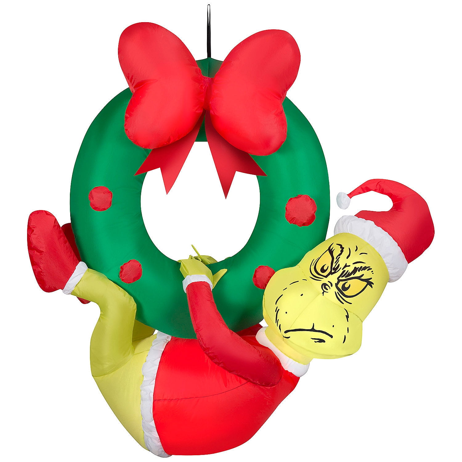 Gemmy Dr. Seuss 4ft Grinch Airblown Inflatable Hanging from Wreath ...