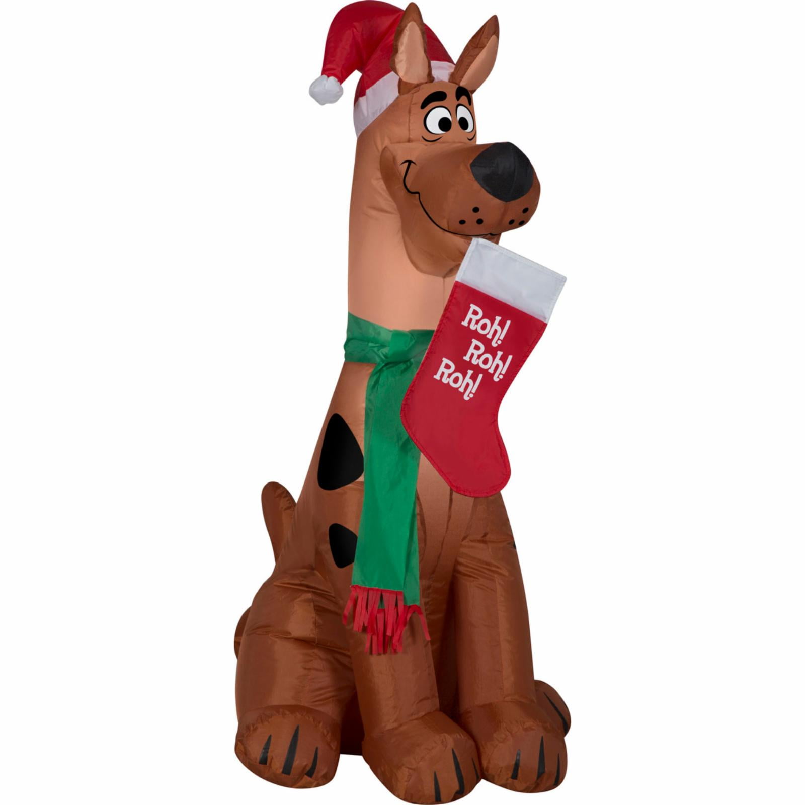 Gemmy 3.6 ft. Scooby Doo in a Santa Hat with a Stocking Airblown ...