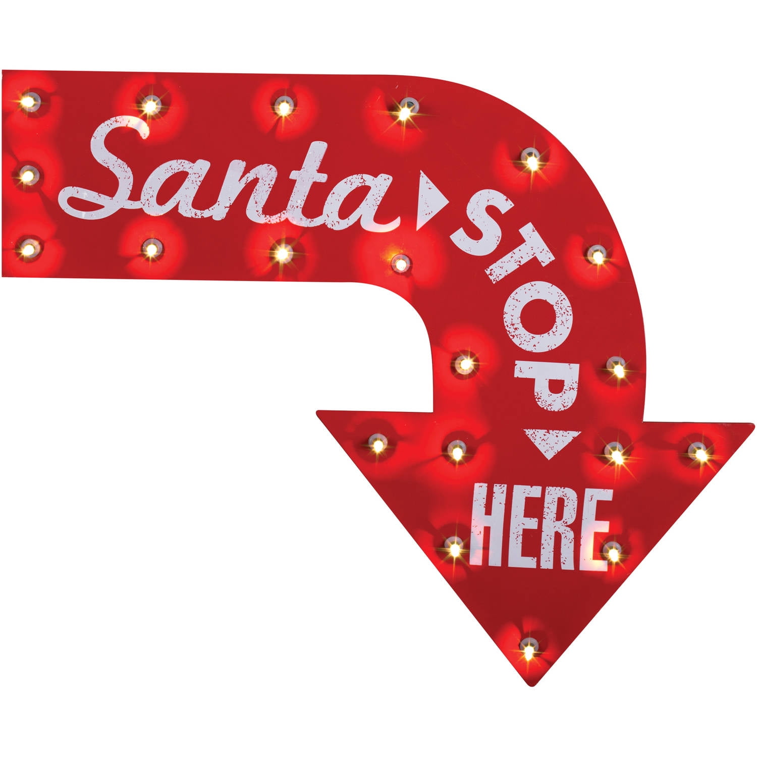 Gemmy 34646 Santa Stop Here Sign, 24.02", Glass - Walmart.com