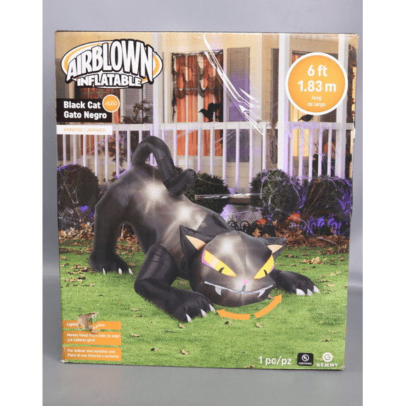 Gemmy 552191 LED Halloween Decoration Inflatable Animated Cat ...