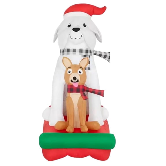 Gemmy 5FT LED Two Dogs in Sleigh Scene Inflatable - Walmart.com