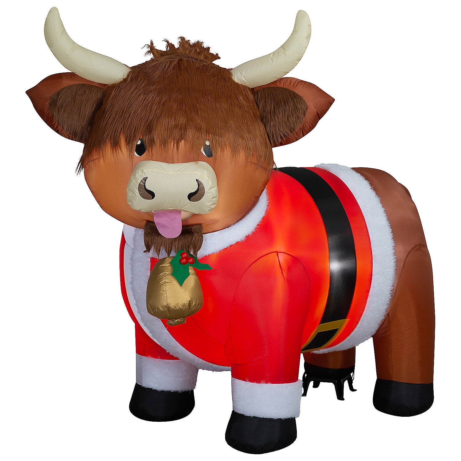 Gemmy 6 ft Airblown Blowup Inflatable Fuzzy Plush Highland Cow with ...