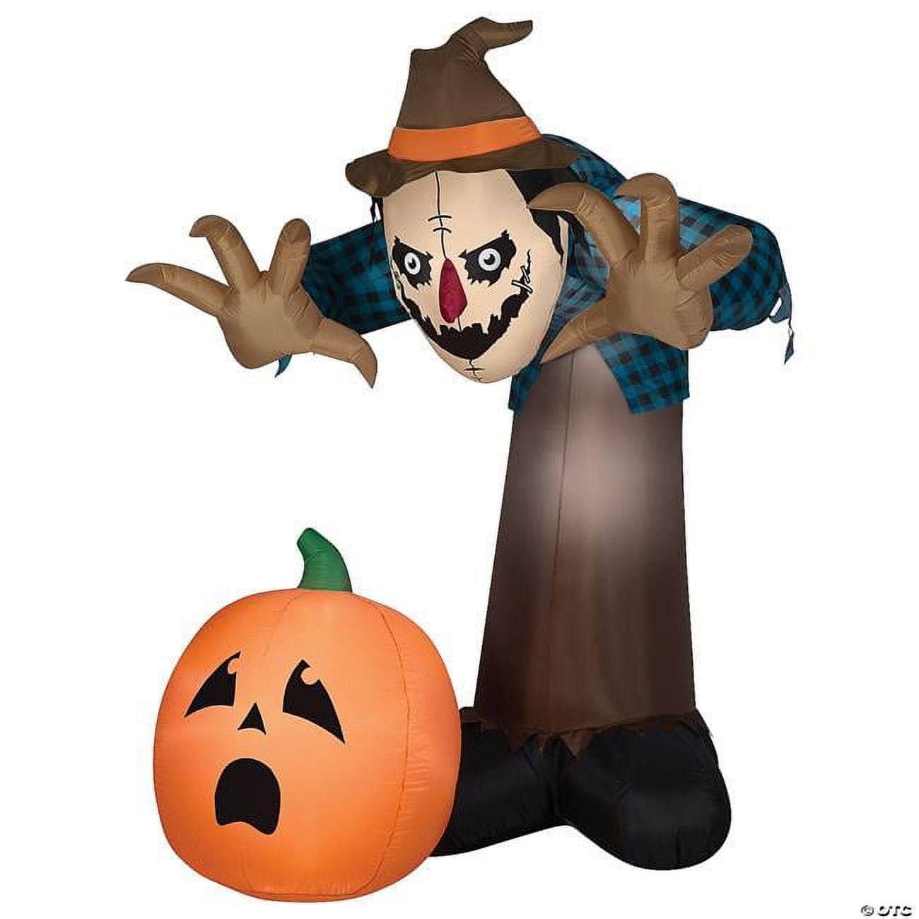 Gemmy 7.5 ft. LED Prelit Animated Airblown Haunted Scarecrow Inflatable ...