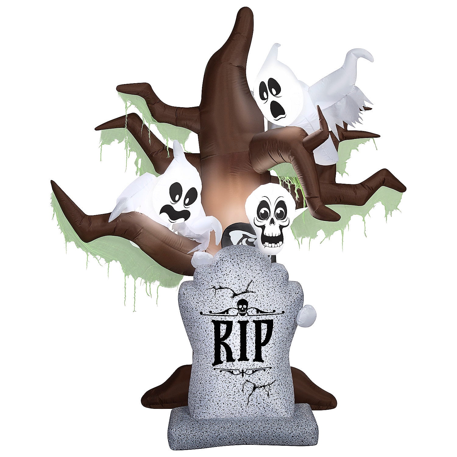 8 Ft. Airblown® Blowup Inflatable Tombstone with Haunted Ghost Tree ...