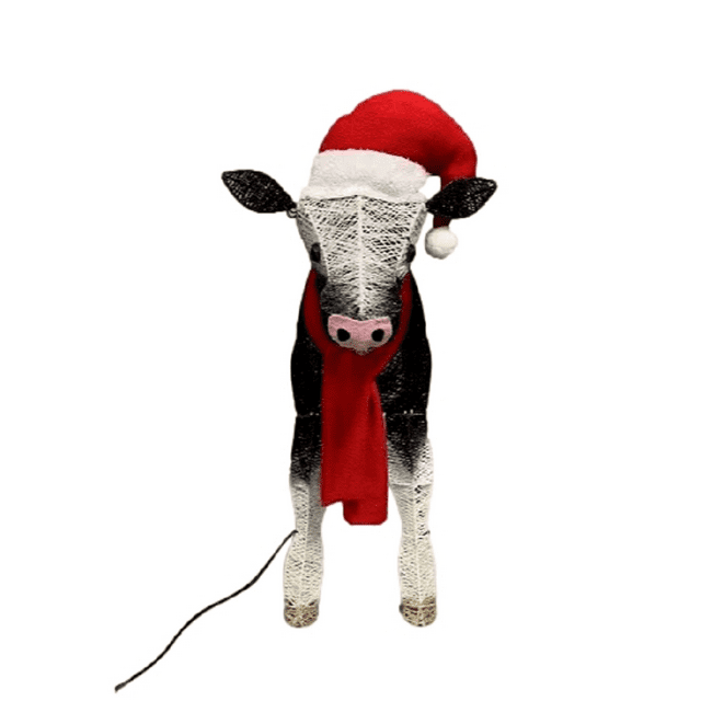 Gemmy 882658 Holiday Christmas Decor Crystal Splendor-Baby Holstein Cow ...