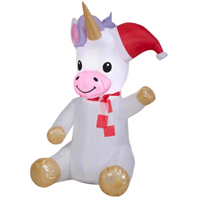 Gemmy 9080912 5 ft. Sitting Unicorn Inflatable Airblown - Walmart.com