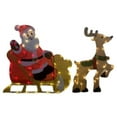 Gemmy 9080926 35.43 in. Flat-tastic LED Santa in Sleigh with Deer Yard ...