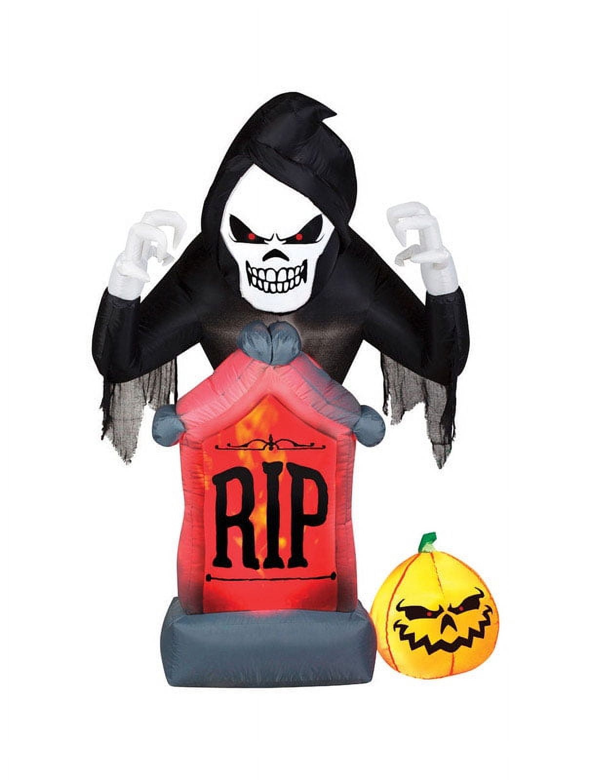 Gemmy 73171 Airblown Prelit Grim Reaper With Tombstone Inflatable ...