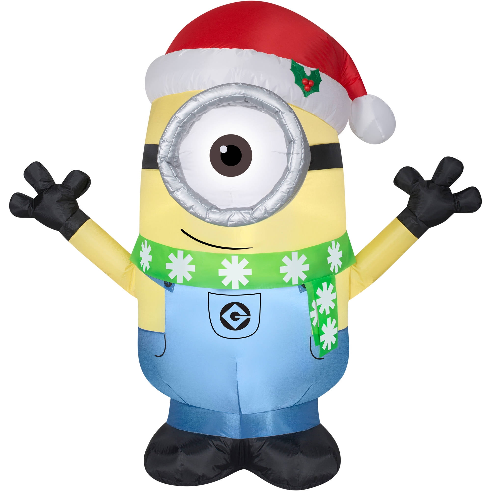 Christmas Inflatable Minion Carl W/ Santa Hat & Scarf Prop Decoration ...