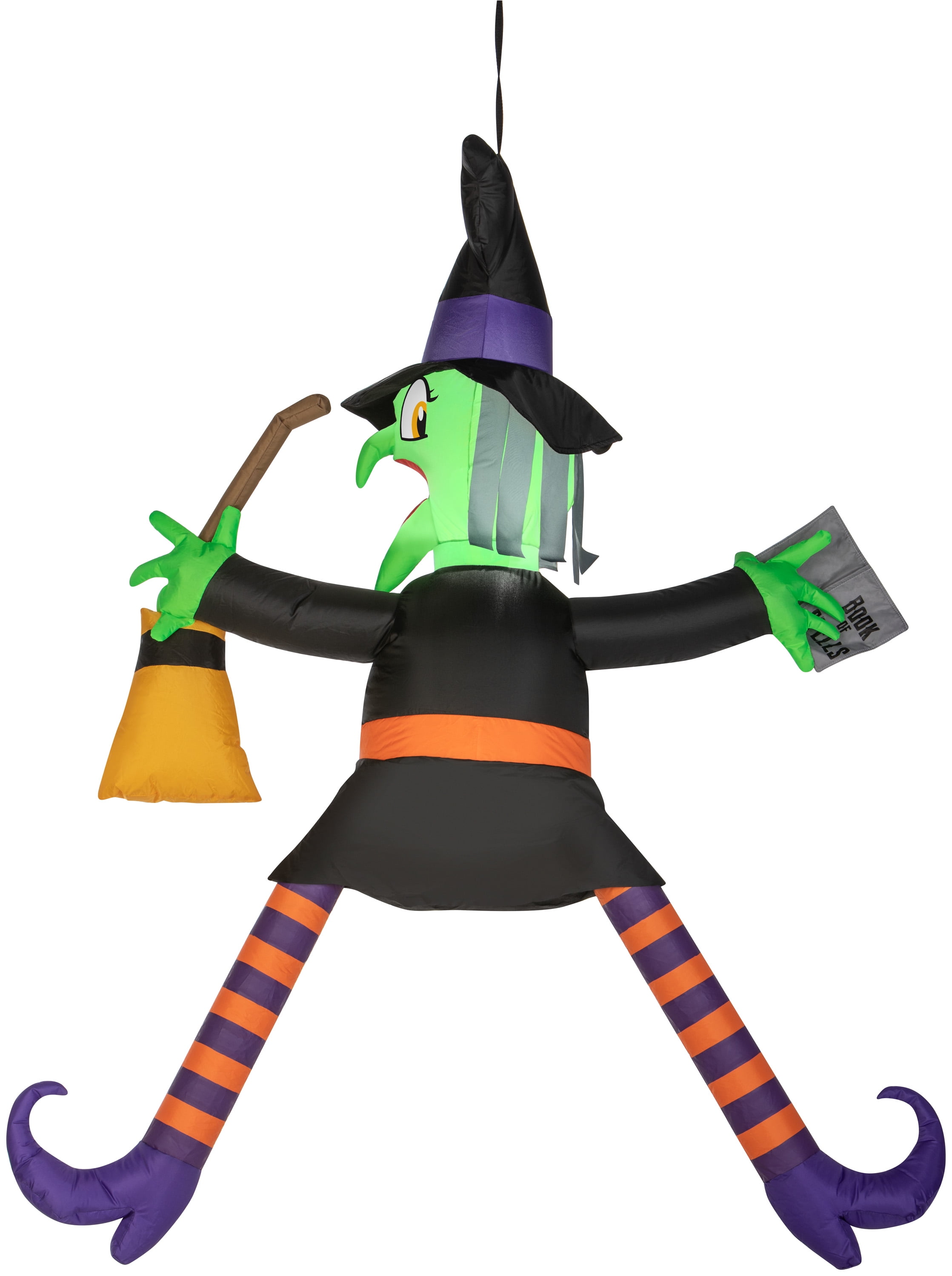 Gemmy Airblown Inflatable Crashing Witch w/Spell Book , 5 ft Tall ...
