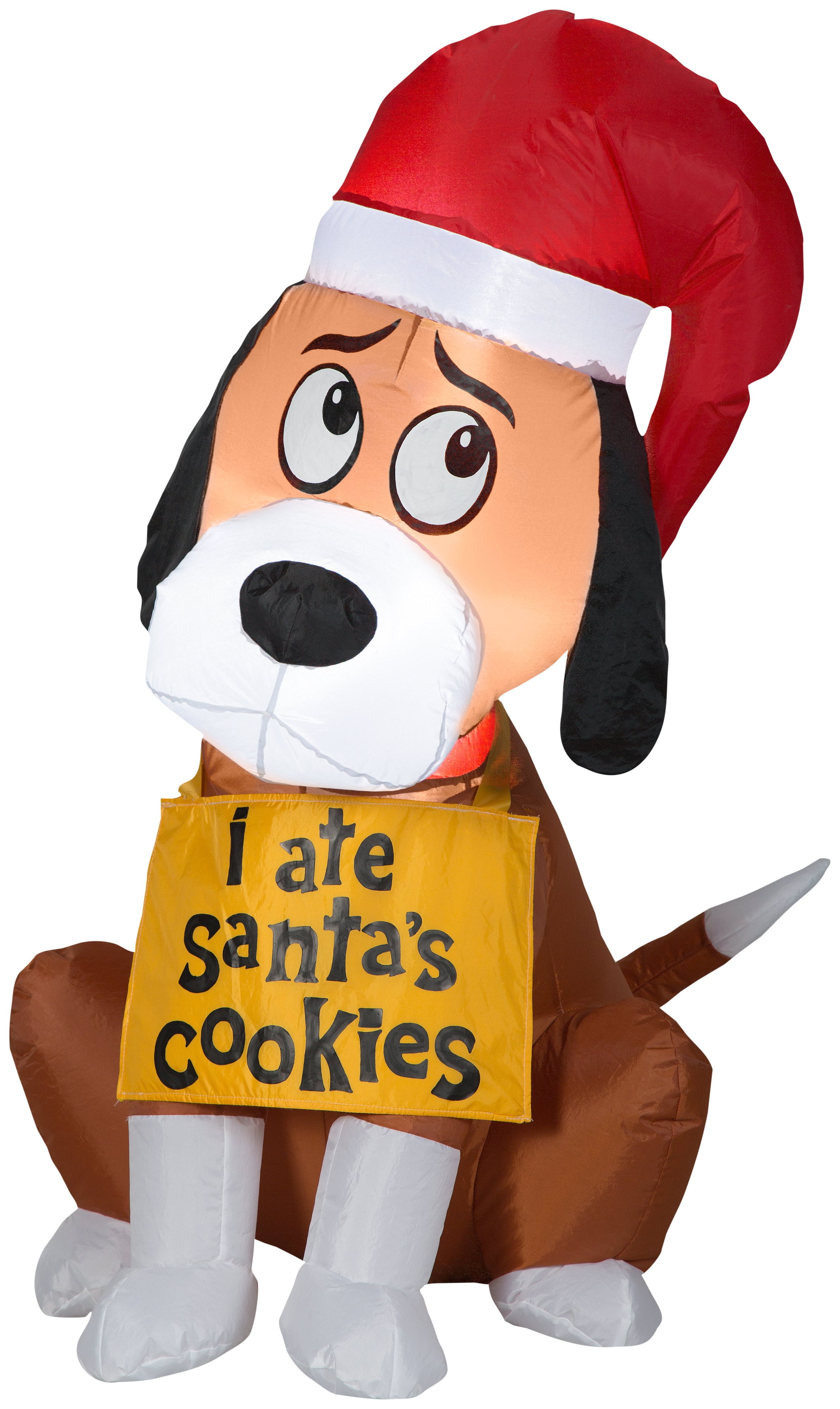 Gemmy Christmas Inflatable Dog Decoration with 'I Ate Santa's Cookies ...