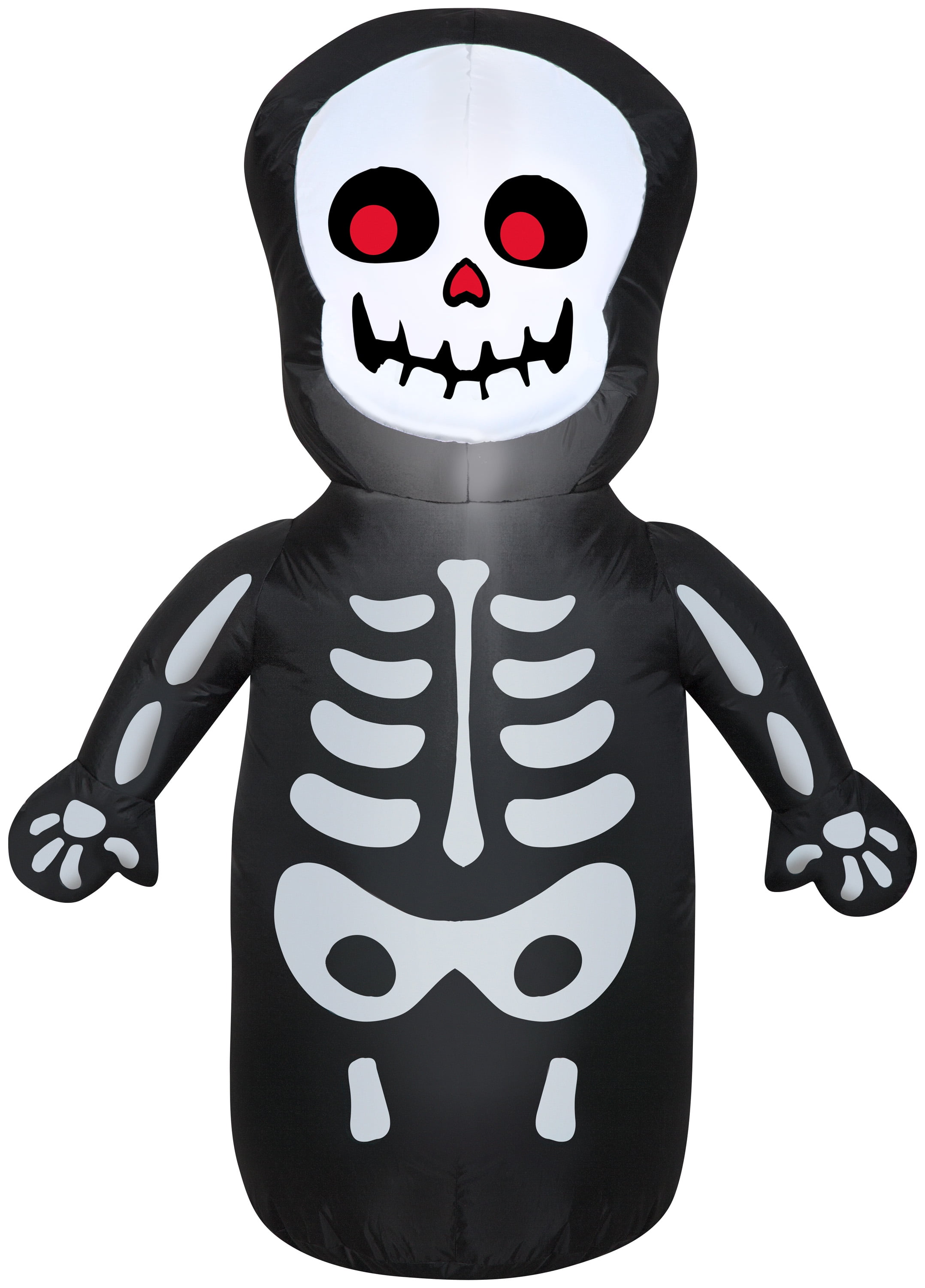 Gemmy Airblown Inflatable Happy Skeleton, 3.5 ft Tall, Multicolored ...
