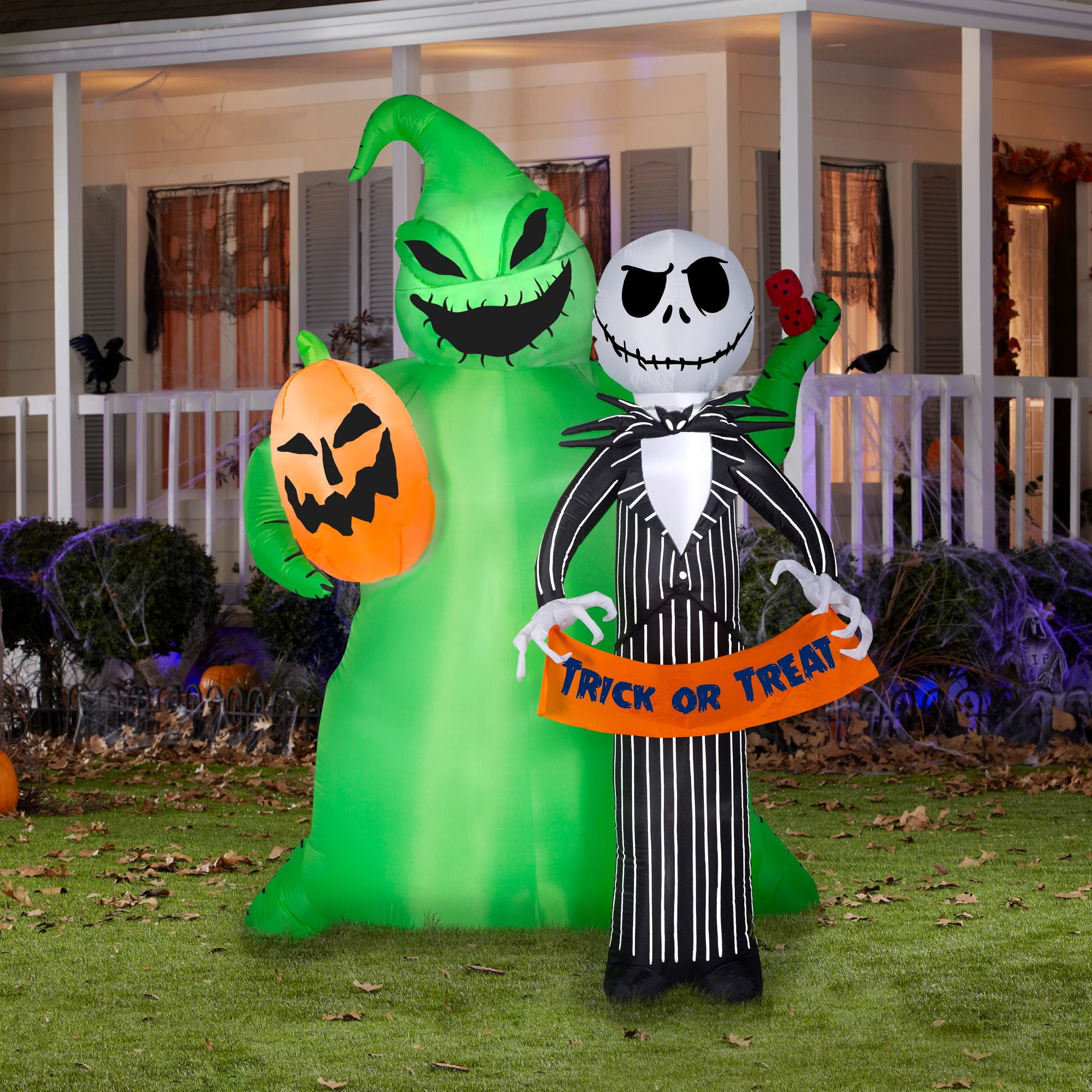 Gemmy Airblown Inflatable Jack Skellington & Oogie Boogie Yard ...