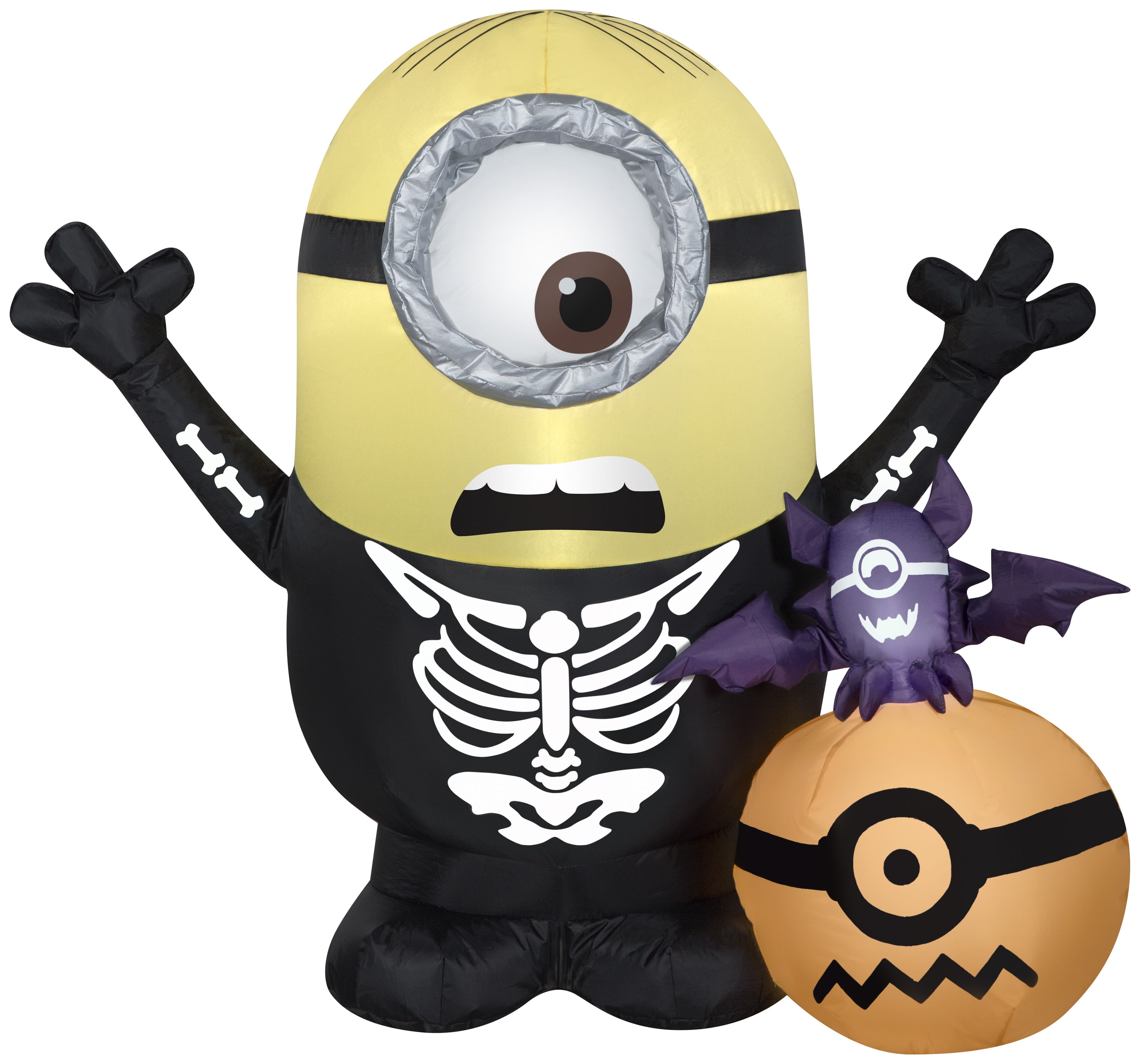 Gemmy Airblown Inflatable 3ft Minion Skeleton with Halloween Pumpkin ...