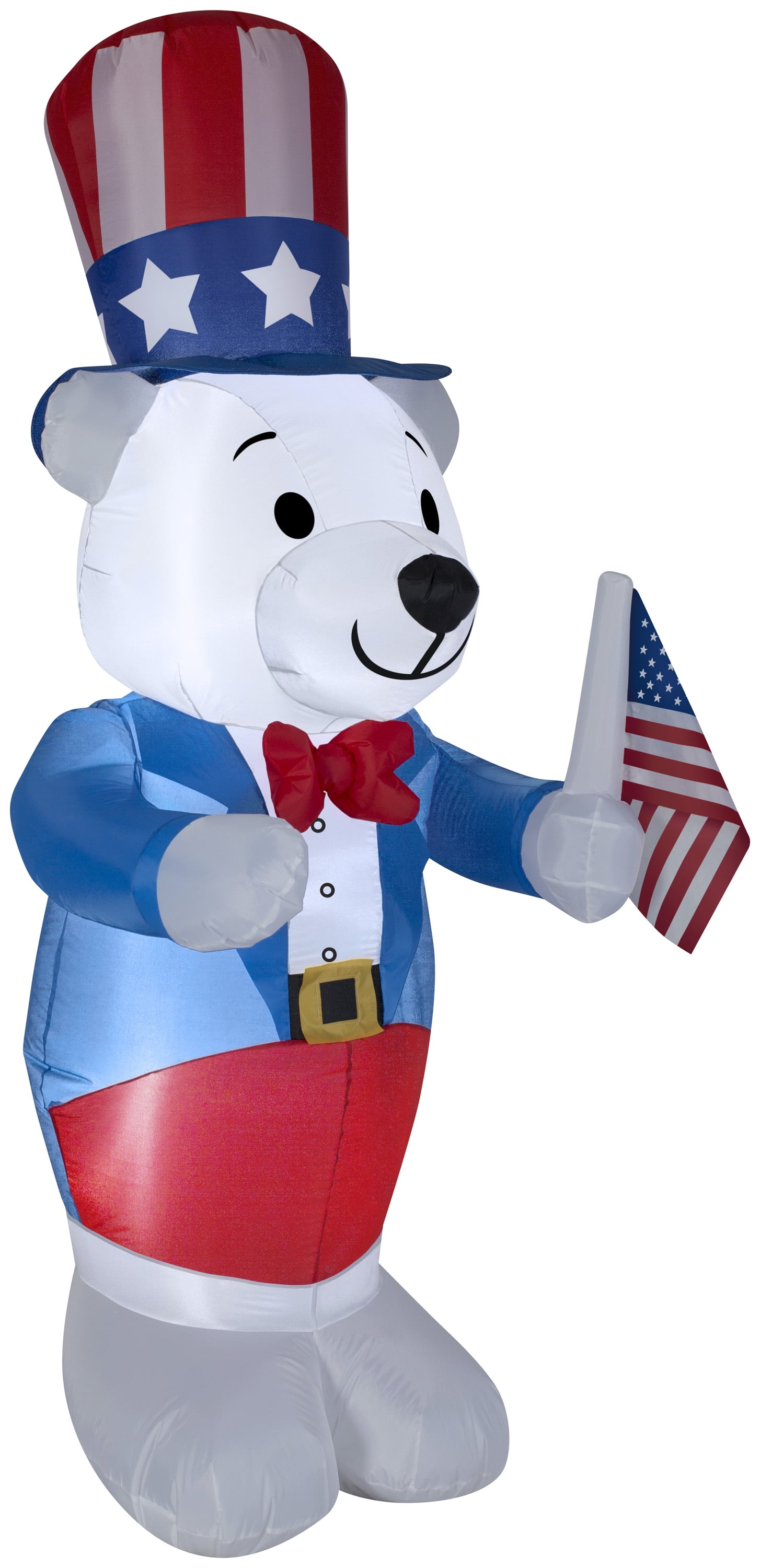 Gemmy 4 ft Tall Airblown Inflatable Patriotic Polar Bear Yard Ornament ...
