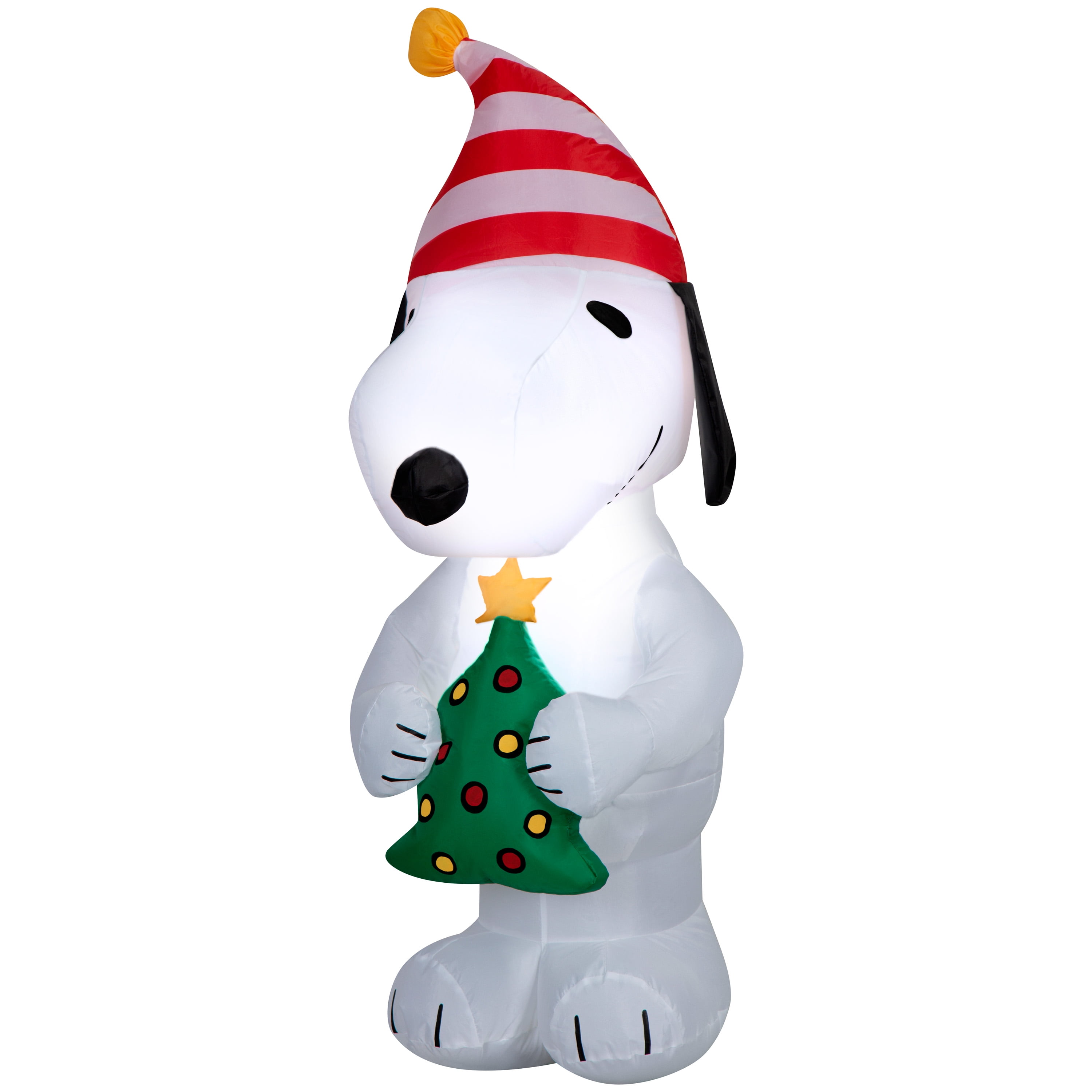 Gemmy Airblown Inflatable Snoopy w/ Stylized Christmas Tree and Red ...