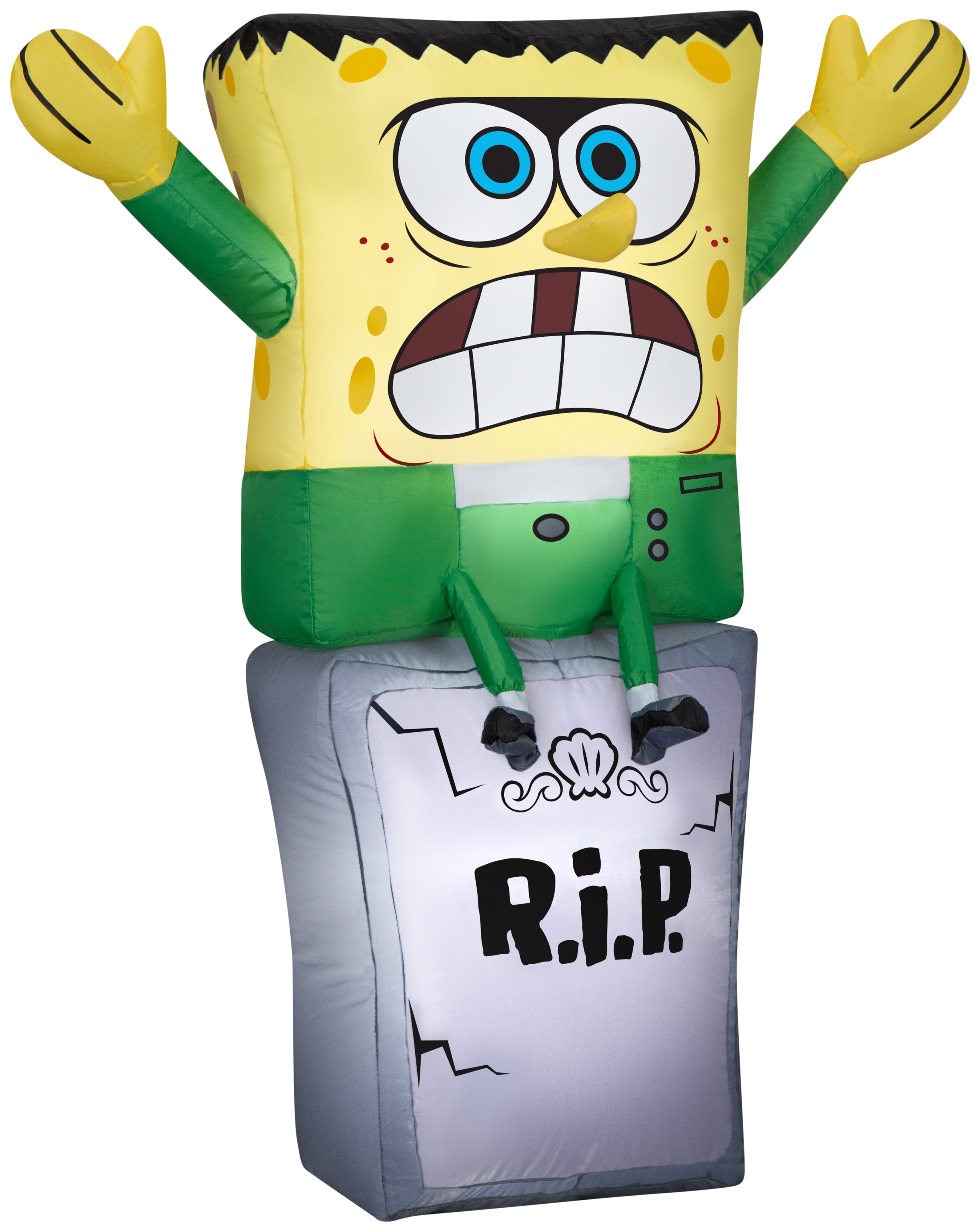 Gemmy Airblown Inflatable SpongeBob as Monster on Tombstone Nick, 3 ft ...