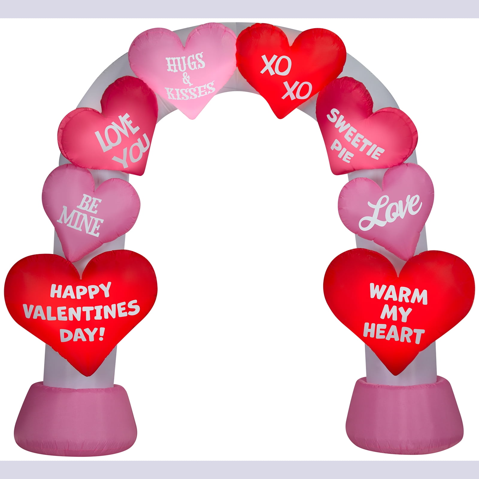 Gemmy Airblown Valentines Inflatable Archway Heart, 9.5 ft Tall, Red ...