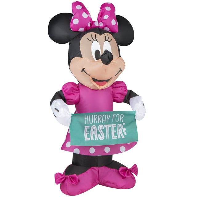 Gemmy Airdorable Airblown Inflatable Minnie w/Banner Disney, 1.5 ft ...