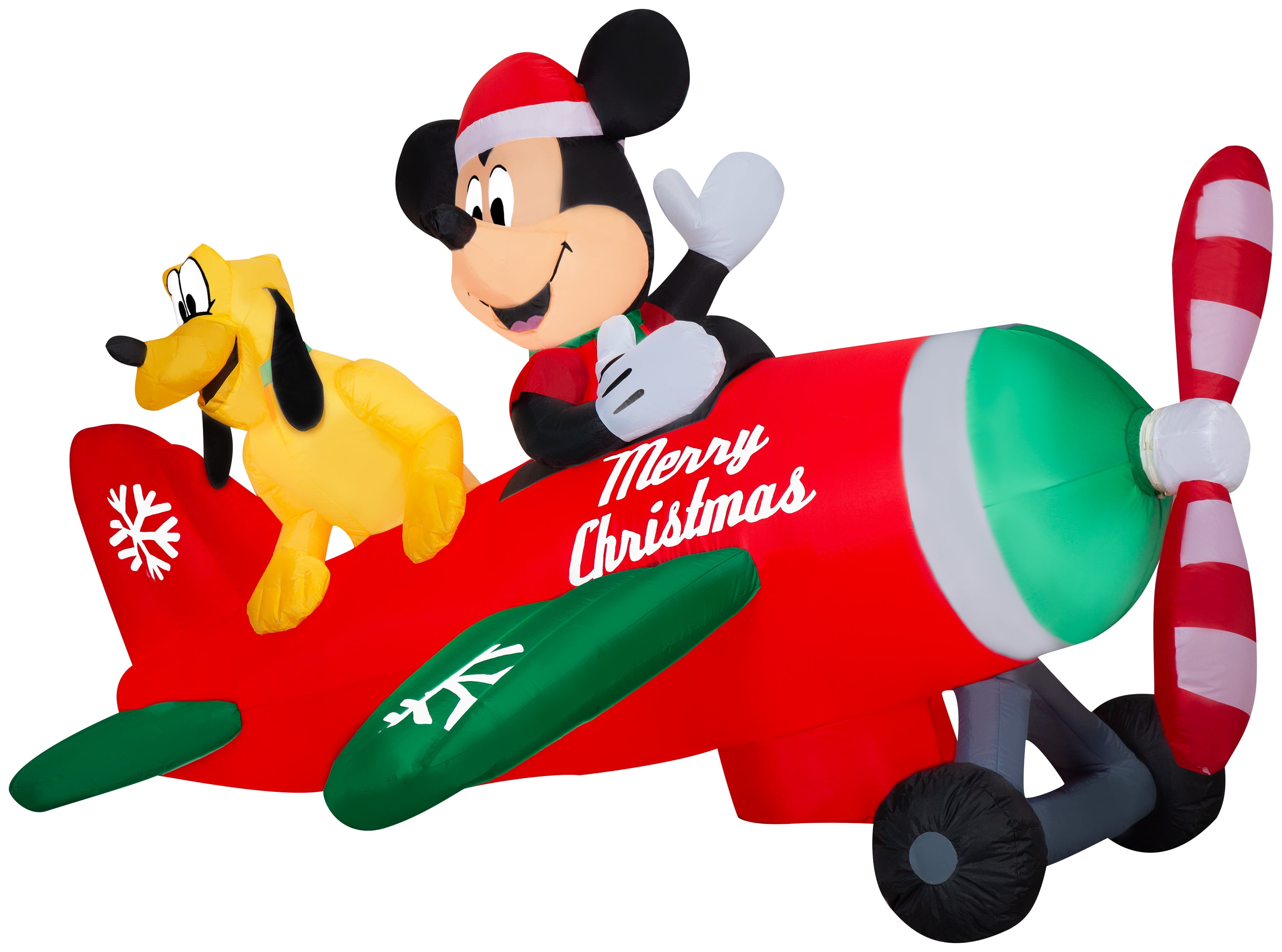 Gemmy Animated Airblown Mickey and Pluto Christmas Yard Blowup, Outdoor ...