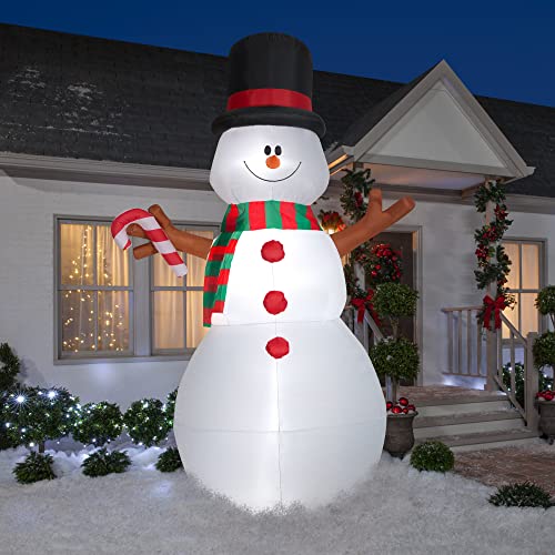 Gemmy Animated Airblown Inflatable Swiveling Snowman, 10 ft Tall ...
