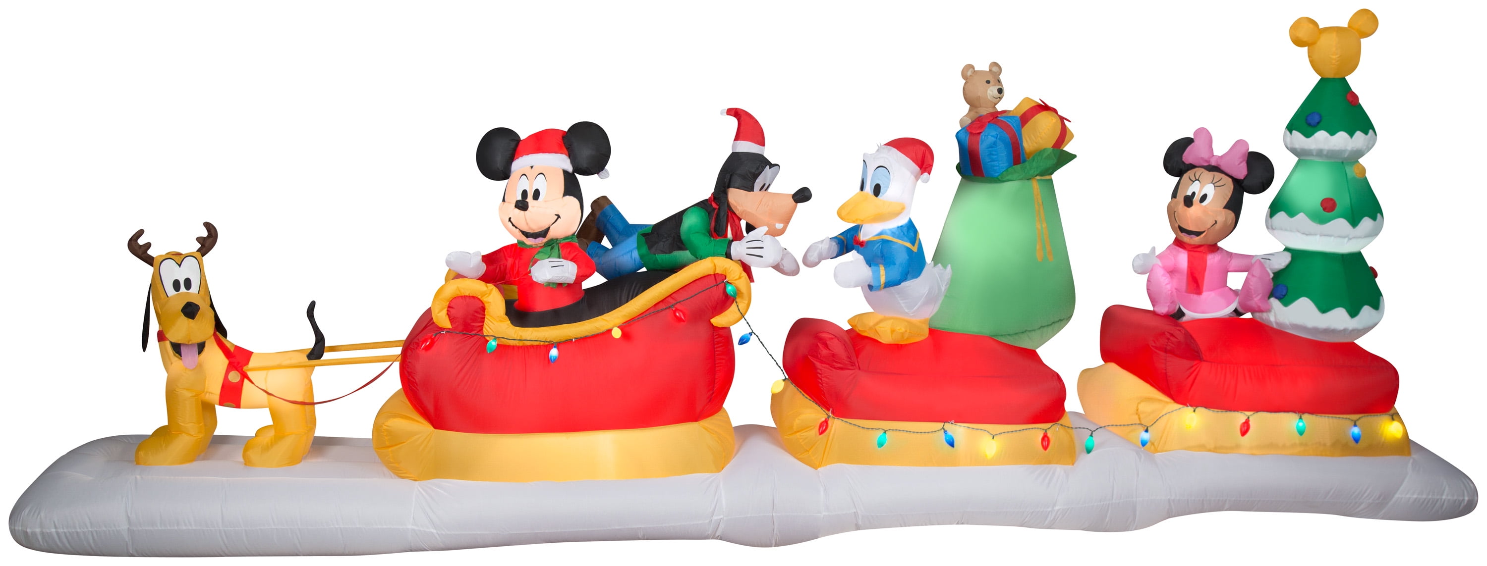 Gemmy Animated Christmas Airblown Inflatable Mickey and Friends Sleigh ...