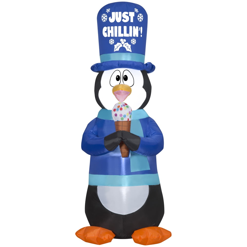 Gemmy Animated Christmas Airblown Inflatable Shaking Penguin, 6 ft Tall ...