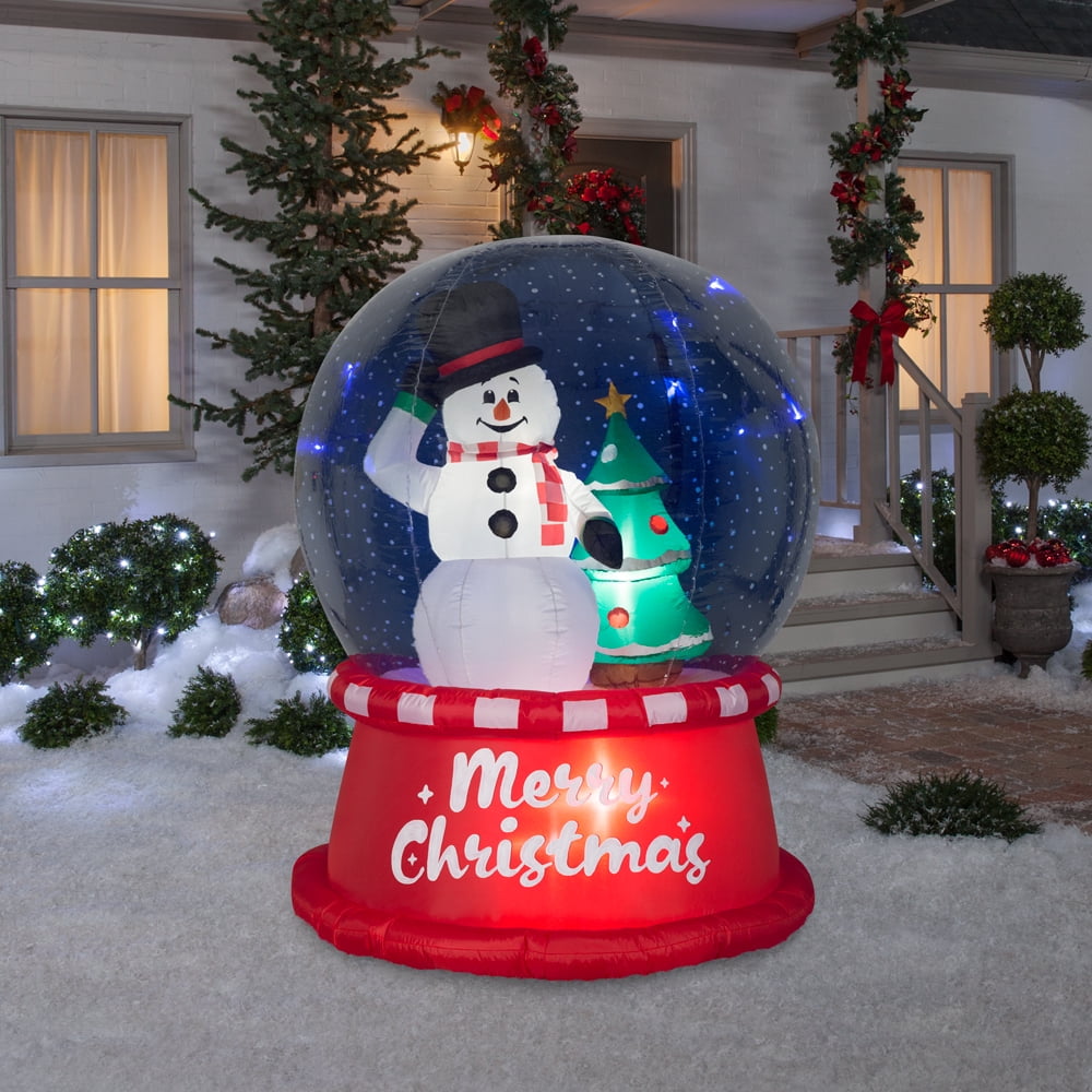 Gemmy Animated Christmas Airblown Inflatable Snow Globe Spinning ...
