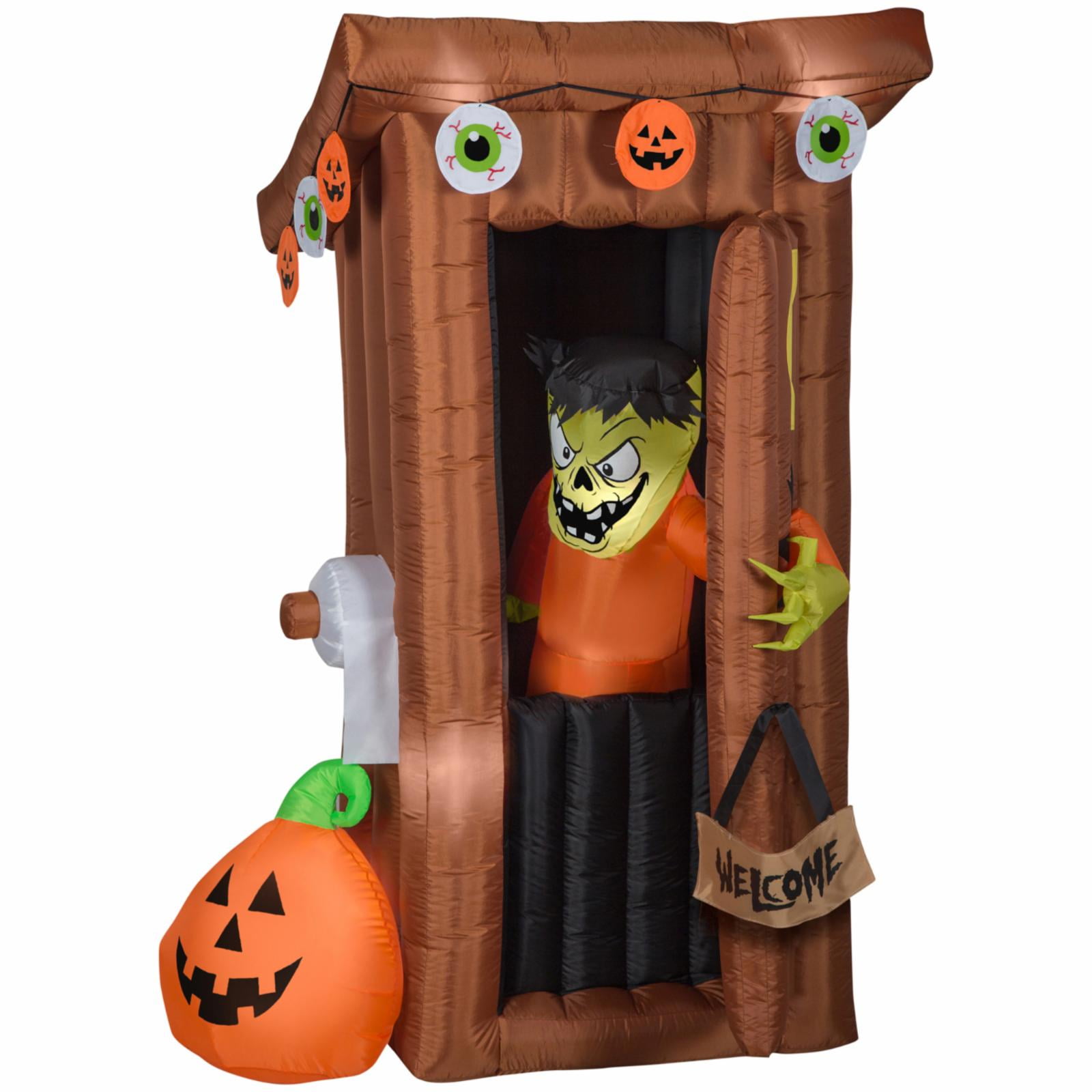 Gemmy Animated Spooky Outhouse Monster with Door Opening Halloween ...