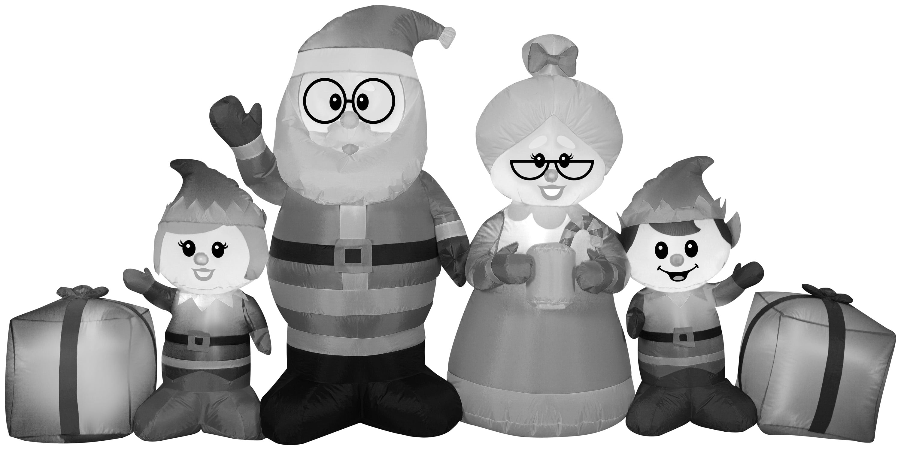 Gemmy Christmas Airblown Inflatable Claus Family Collection Scene, 4.5 ...