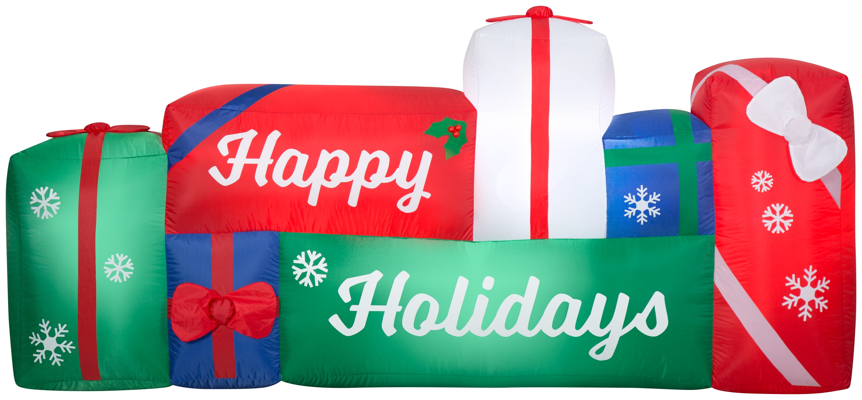 Gemmy Holiday Airblown Inflatable LED Gift Box Scene, 3.5 ft Tall ...
