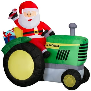 Santa On John Deere Model A Tractor Christmas Inflatable 8 Feet Long