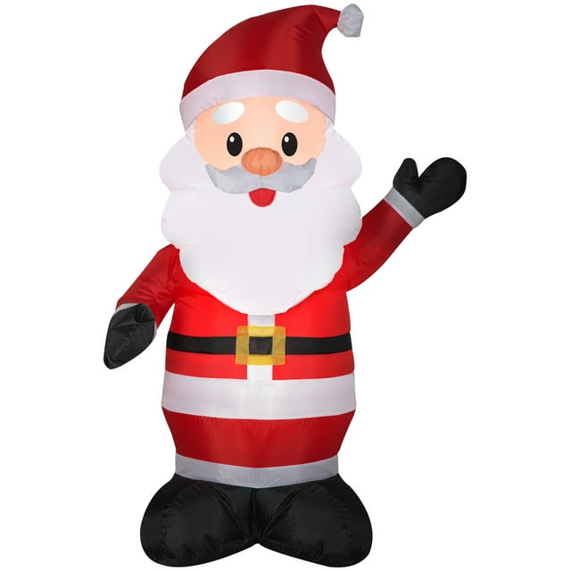Gemmy Christmas Airblown Inflatable Santa, 4 ft Tall, Red - Walmart.com