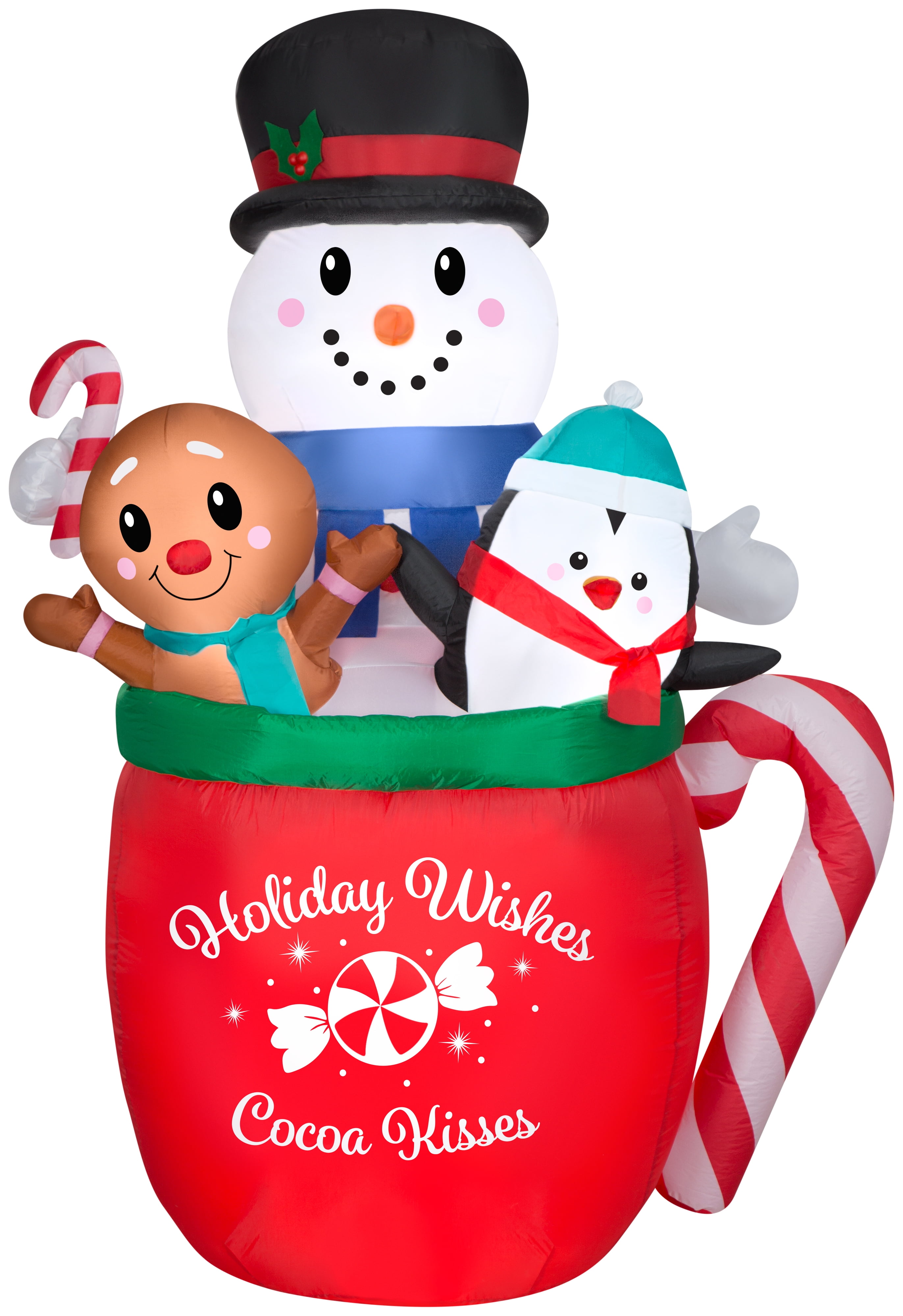 Gemmy 6.5ft Tall Christmas Airblown Inflatable Snowman, Gingerbread ...