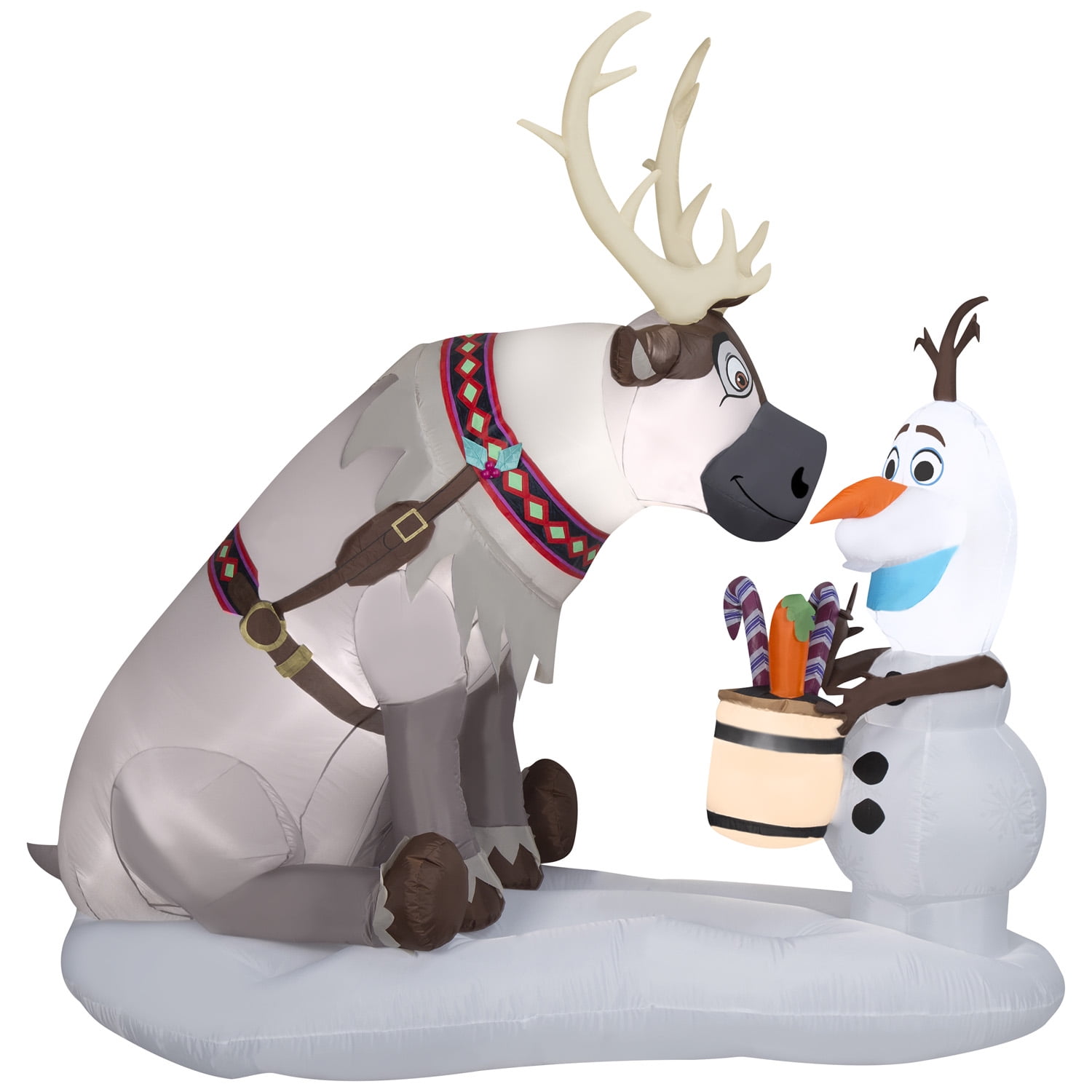 Gemmy Christmas Inflatable Olaf and Sven Scene, 7 ft Tall, Multi ...